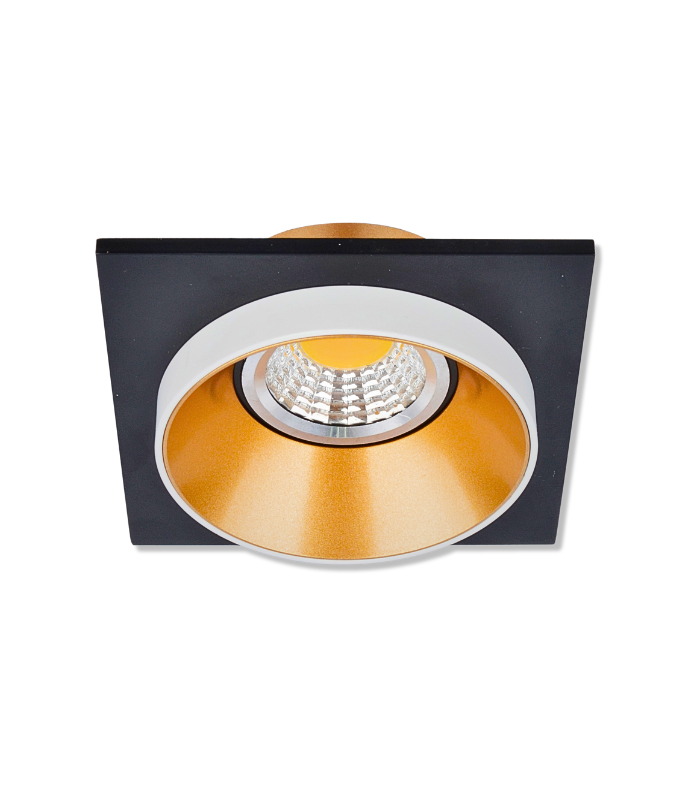 Spot carré en Aluminium encastrable 92x92x38mm GU10 noir/blanc/doré ...